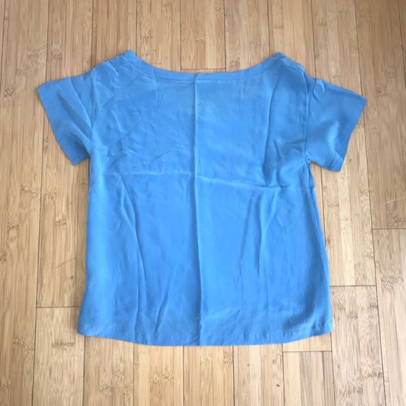 Tops | 10 Silk Royal Blue Box Tee | Poshmark